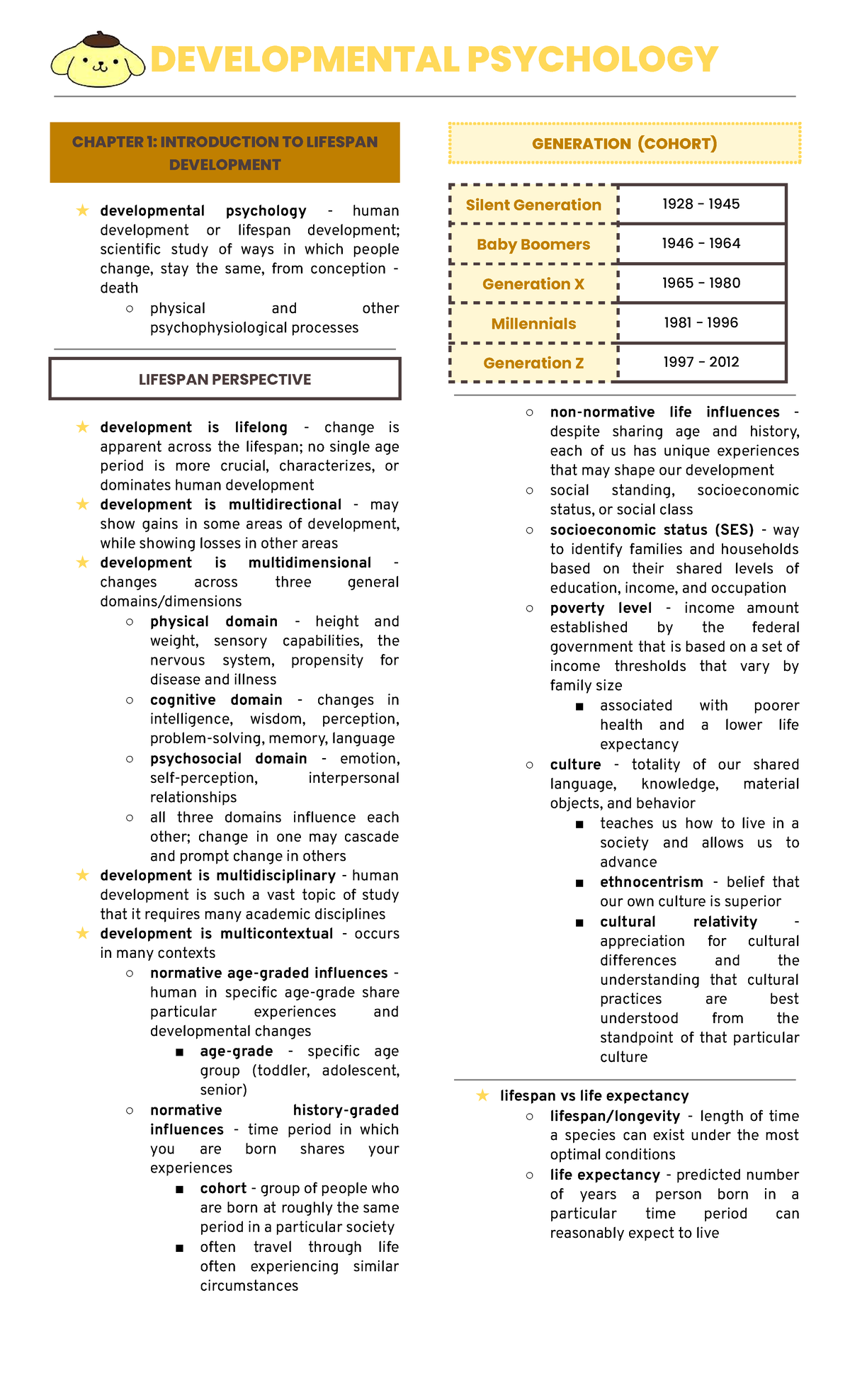 DEVELOPMENTAL PSYCHOLOGY CHAPTER 1: LIFESPAN DEVELOPMENT OVERVIEW - Studocu