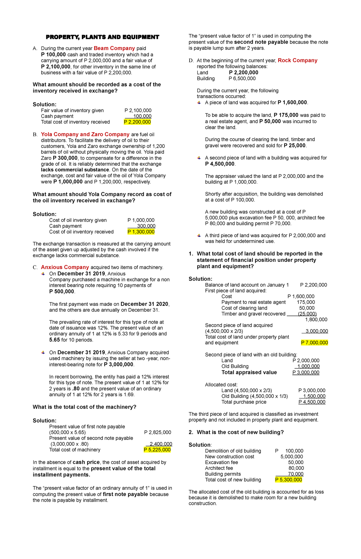 Income Tax and Property, Plant and Equipment (PPE) Analysis - Studocu