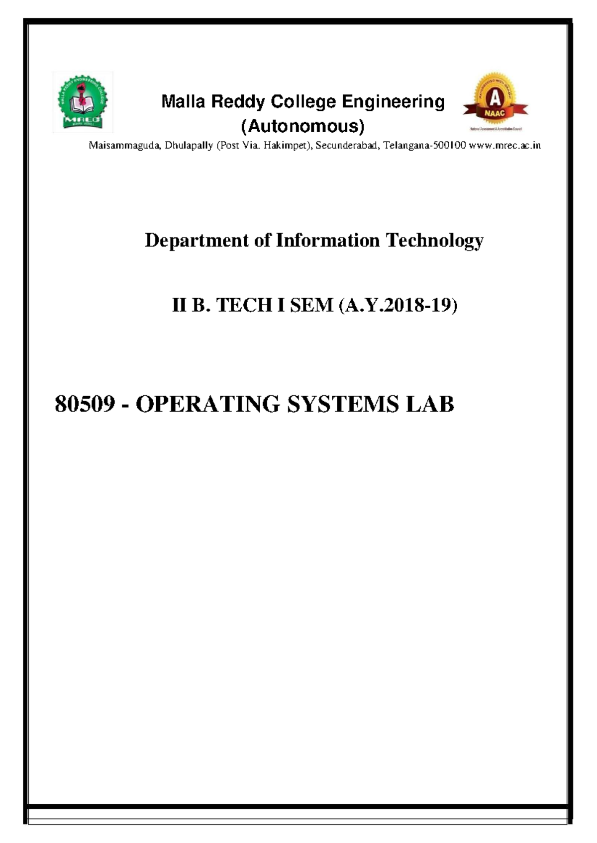 Operating Systems Lab (80509) - Simulation of CPU Scheduling Algorithms ...