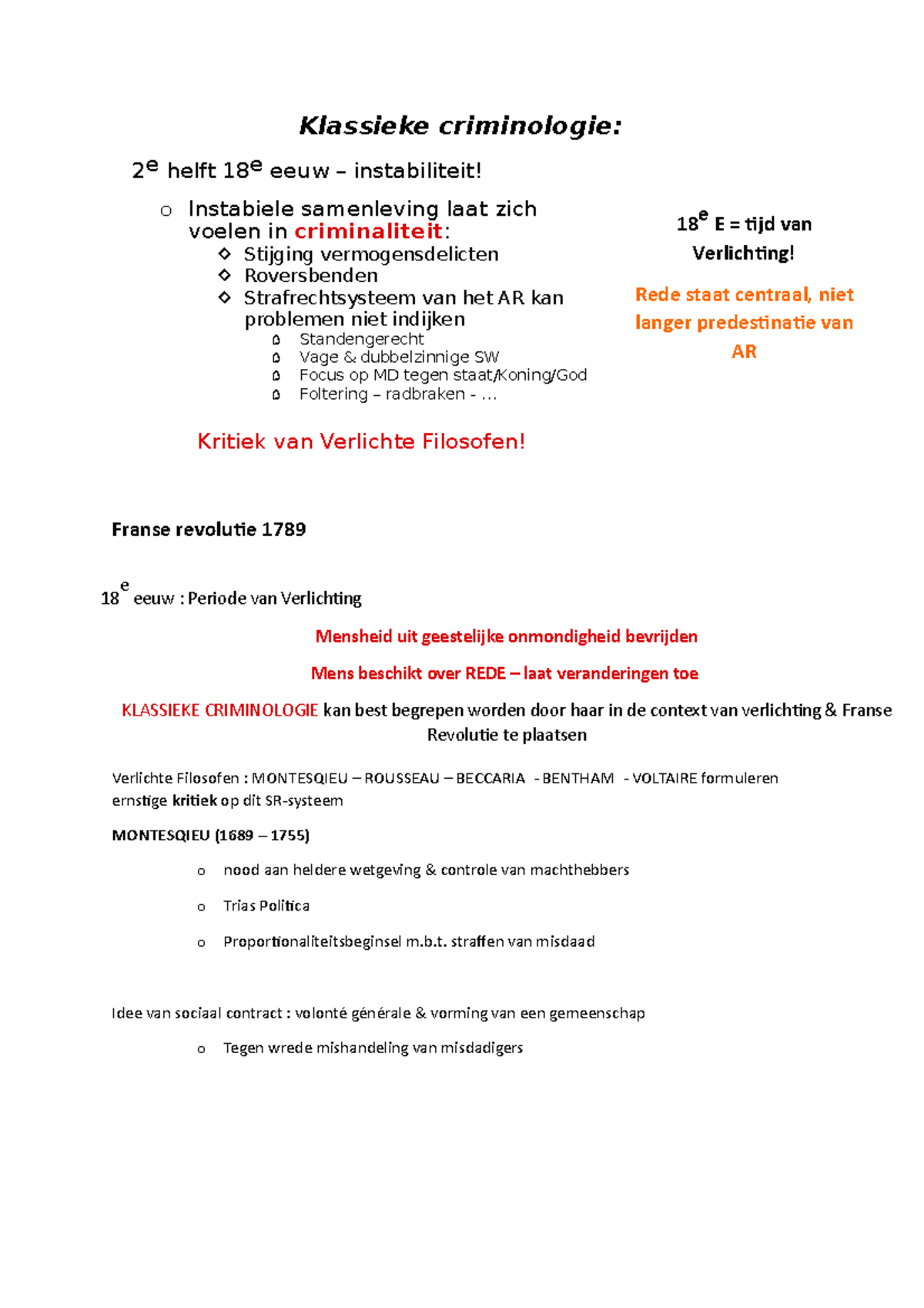 Klassieke criminologie - Klassieke criminologie: Franse revolutie 1789 ...