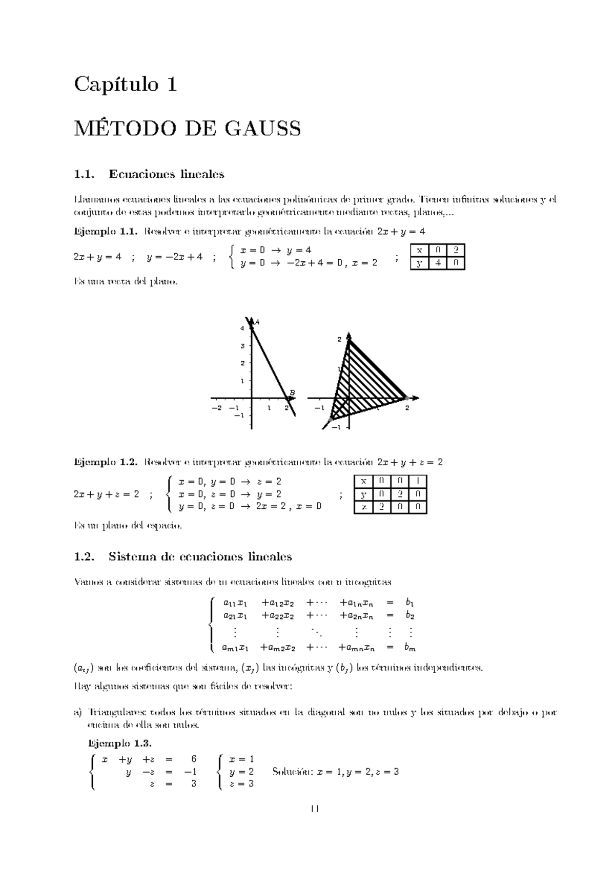 T01 Metodo de Gauss - Matemáticas 2ºBach - Capítulo 1 MÉTODO DE GAUSS E ...
