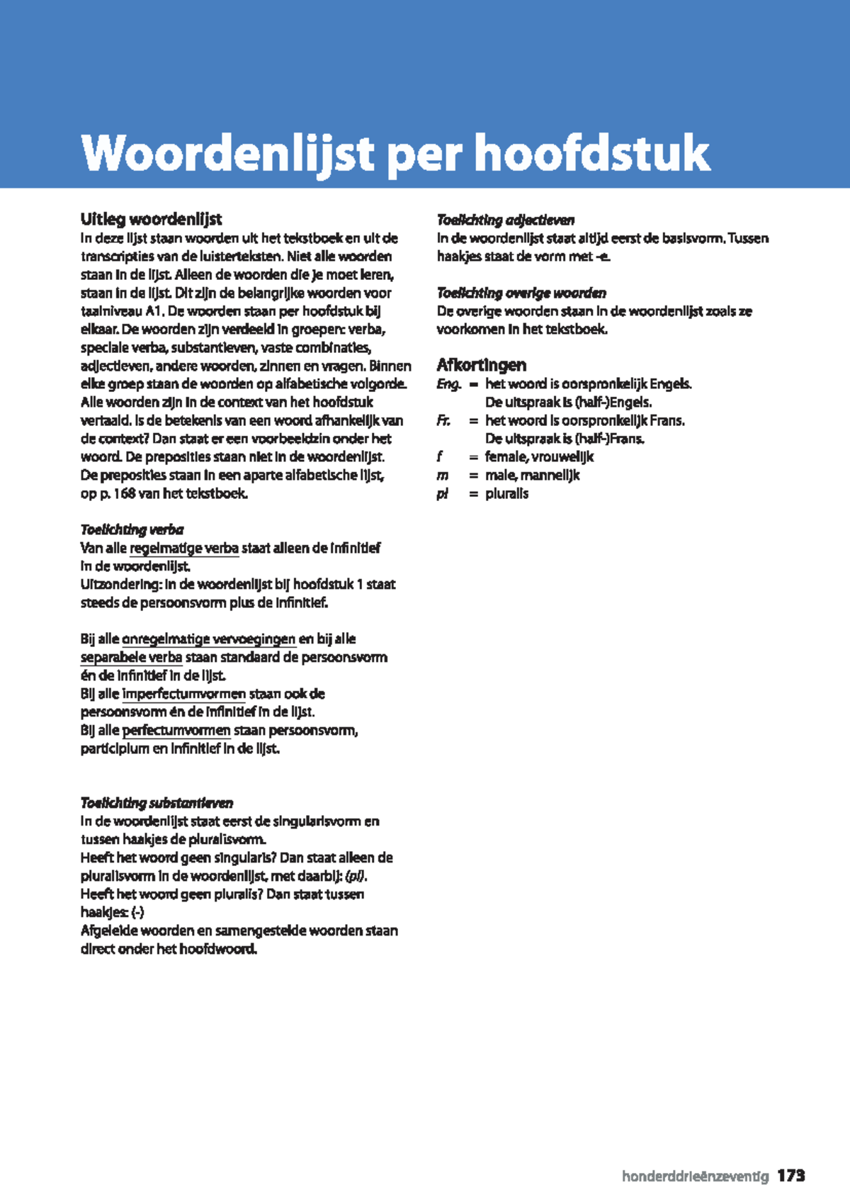Woordenlijst per Hoofdstuk: Nederlands-Frans (Contact Nieuw 1 TB ...