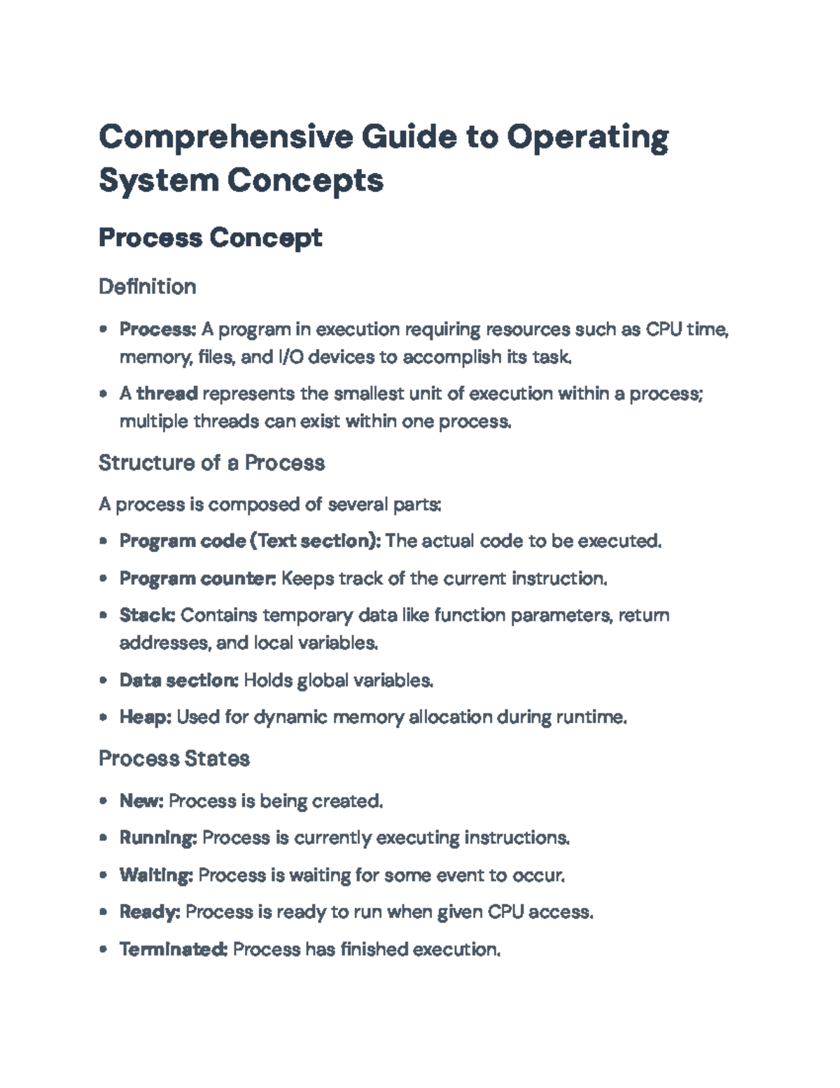 Process Management & IPC in OS Concepts: A Comprehensive Guide - Studocu