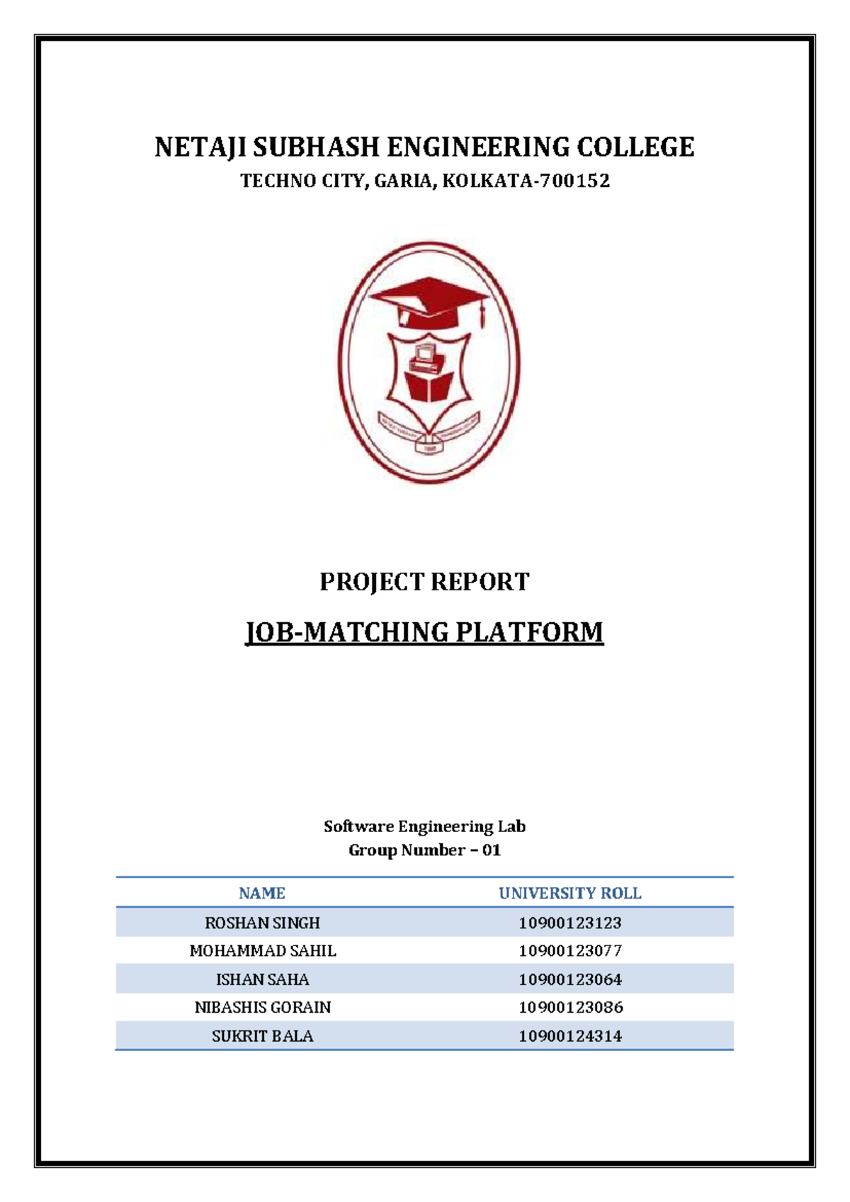 Job Matching Platform Project Report - Software Engineering Lab (SE101) - Studocu