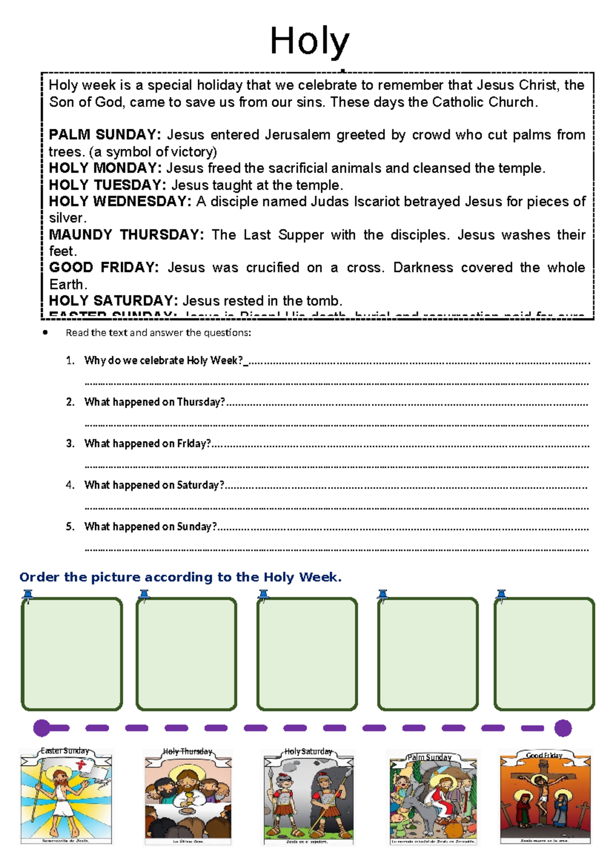 Holy week reading 2do - holy week para reflexionar sobre Jesus - Read ...