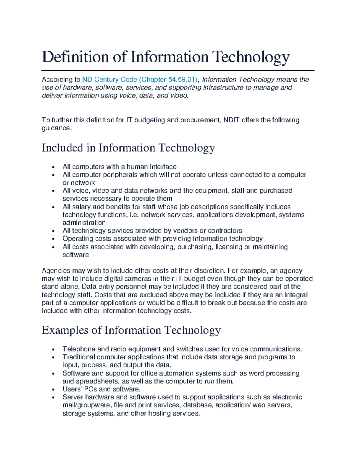 Definition of Information Technology - Definition of Information ...