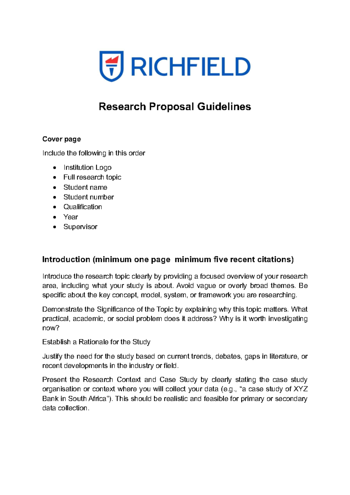 Research Proposal Guidelines: Structuring Your Study Effectively - Studocu