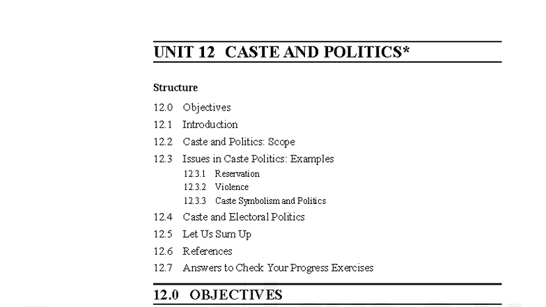 Caste and Politics: Analyzing Electoral Dynamics (DOC-20251117) - Studocu