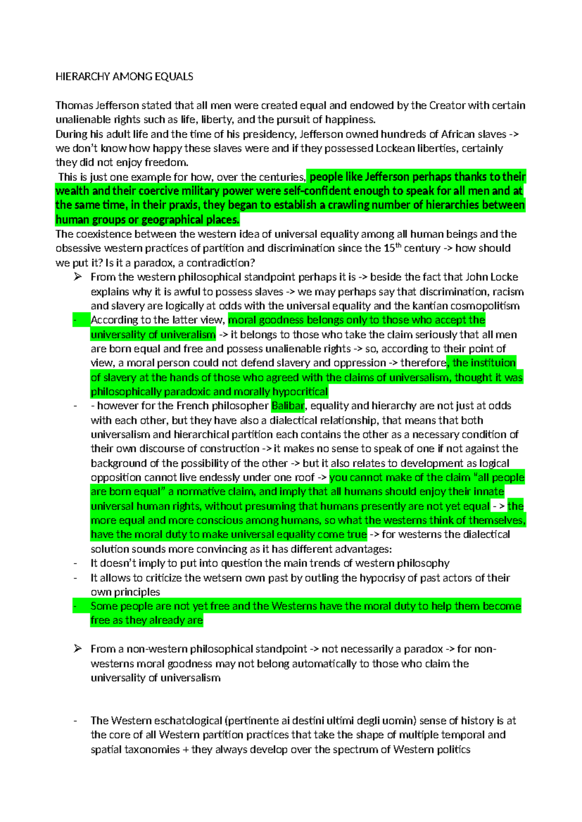 Hierarchy Among Equals - HIERARCHY AMONG EQUALS Thomas Jefferson stated ...