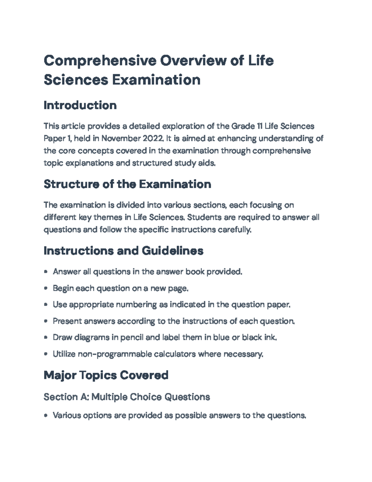 Grade 11 Life Sciences Paper 1 Exam Review - November 2022 ...