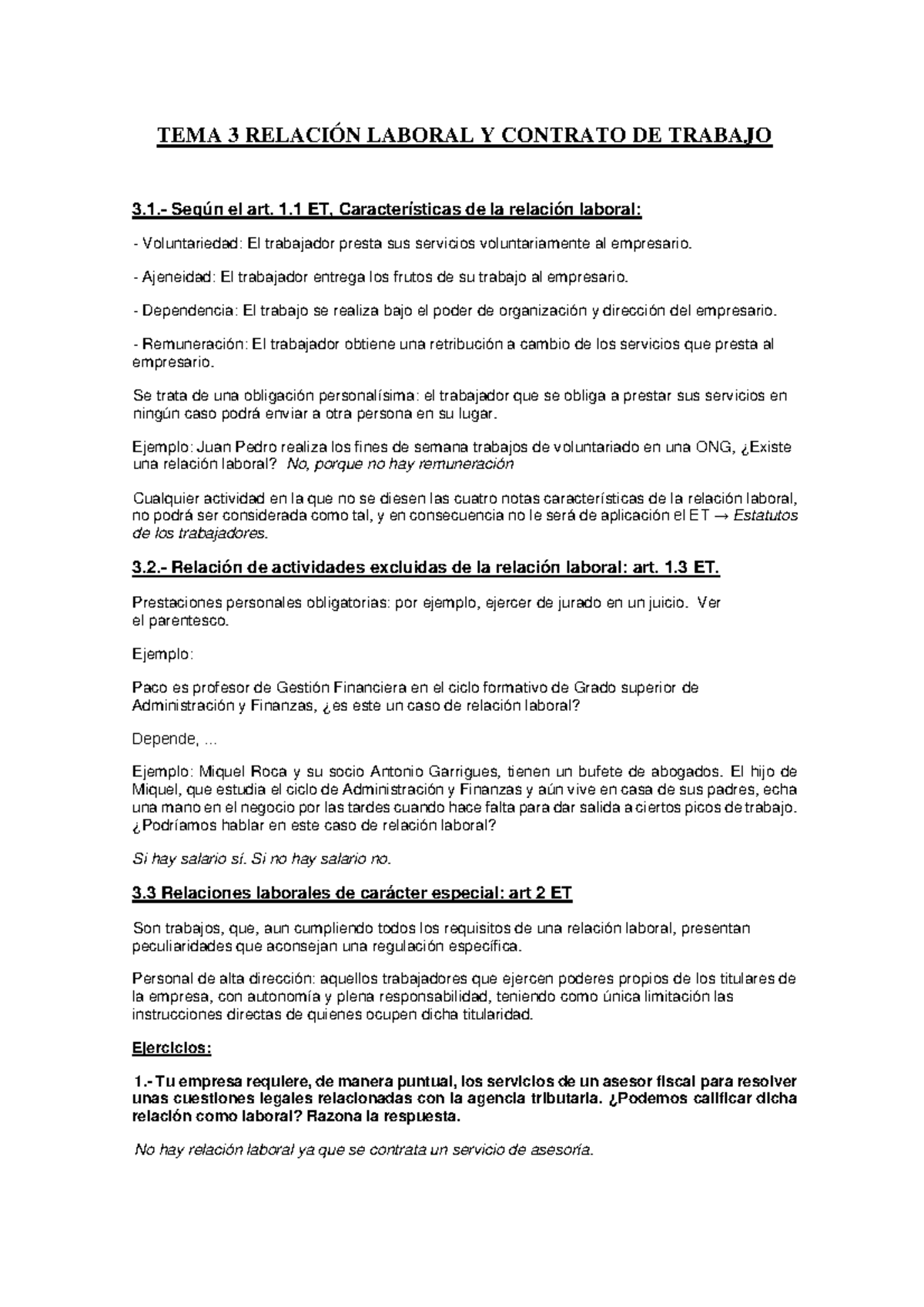 TEMA 3 Relación Laboral Y Contrato DE Trabajo 2 - TEMA 3 RELACIÓN LABORAL Y CONTRATO DE TRABAJO ...