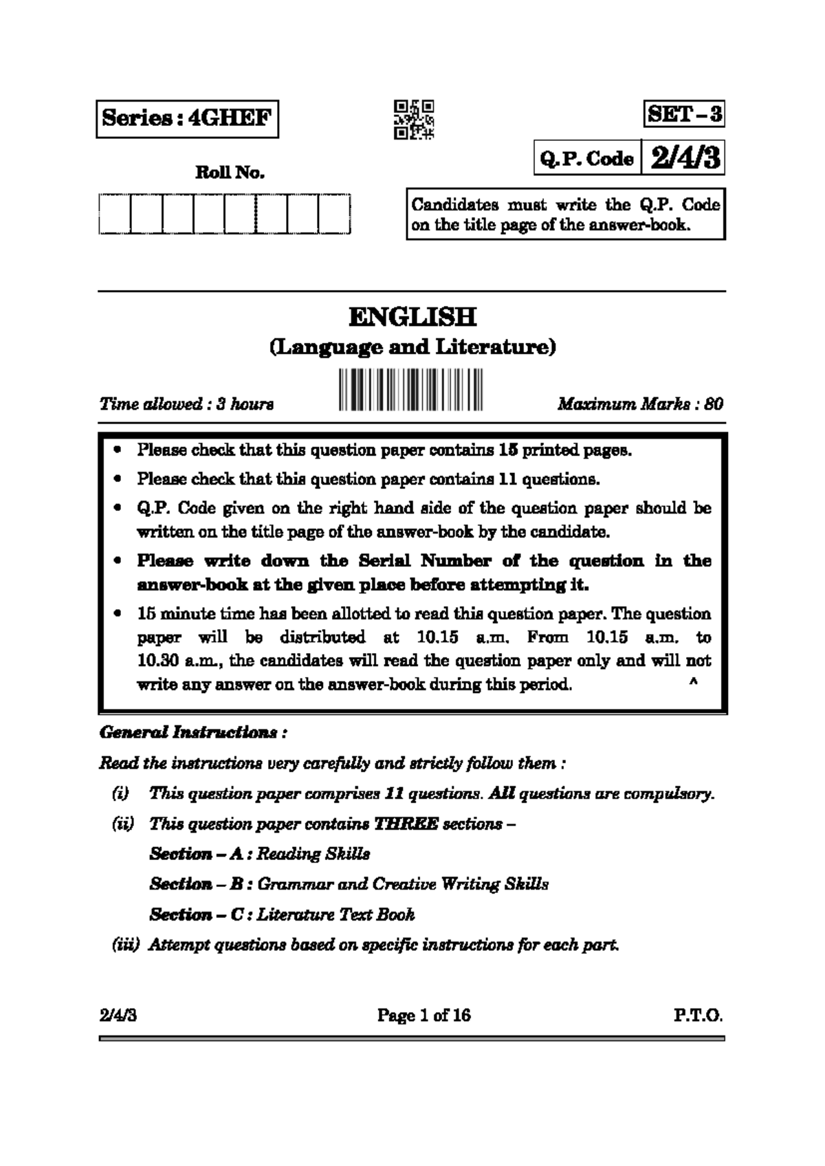 4GHEF ENGLISH Language and Literature Final Exam Question Paper - Studocu