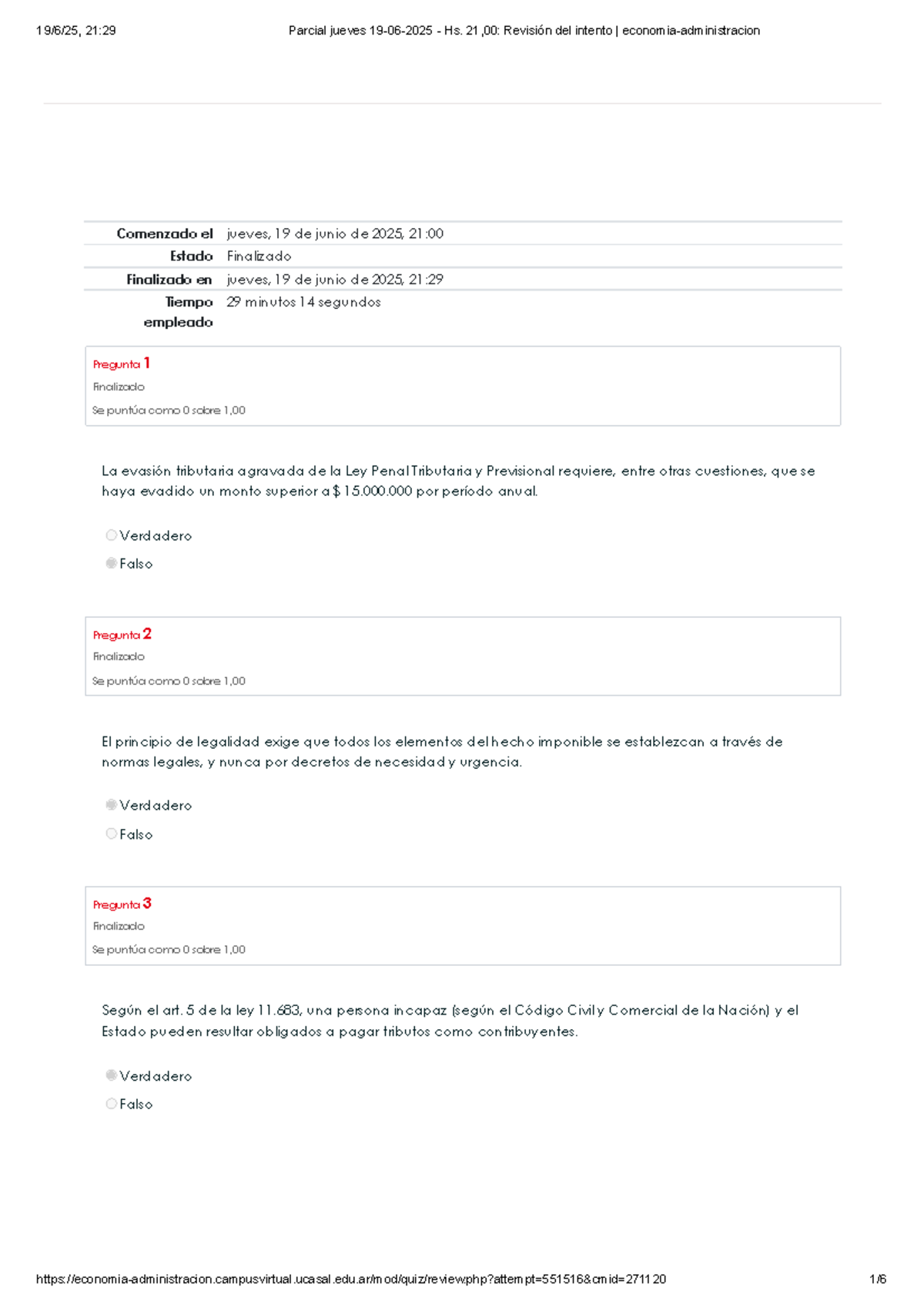 1er Parcial Rgimen Tributario 2025: Revisión de Preguntas y Respuestas - Studocu