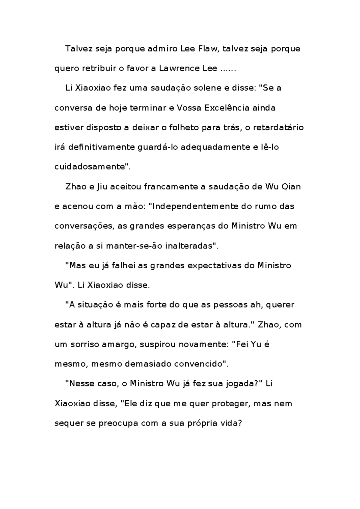 Análise da Conversa entre Li Xiaoxiao e o Ministro Wu - FNe Uu 26M9S0hdnn - Studocu