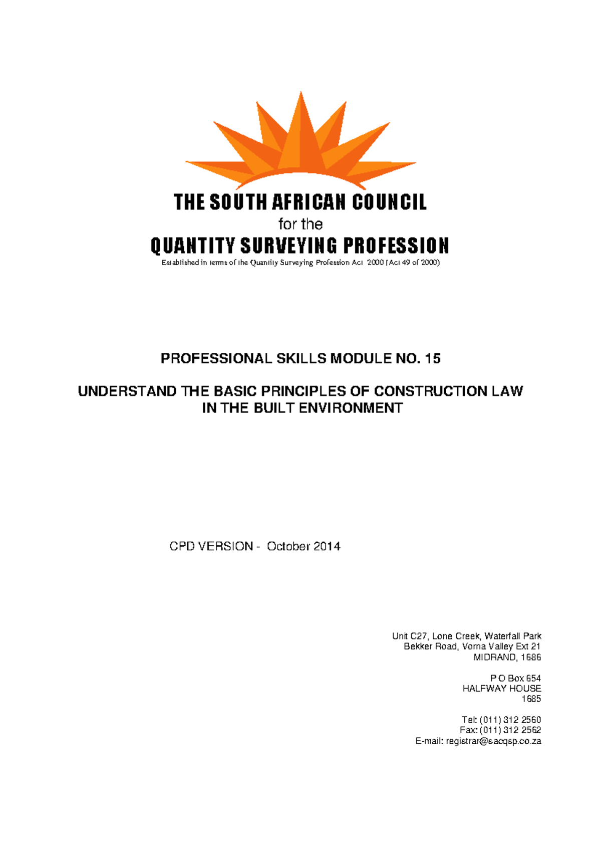 Module 15 - Understanding Construction Law Principles in Built ...