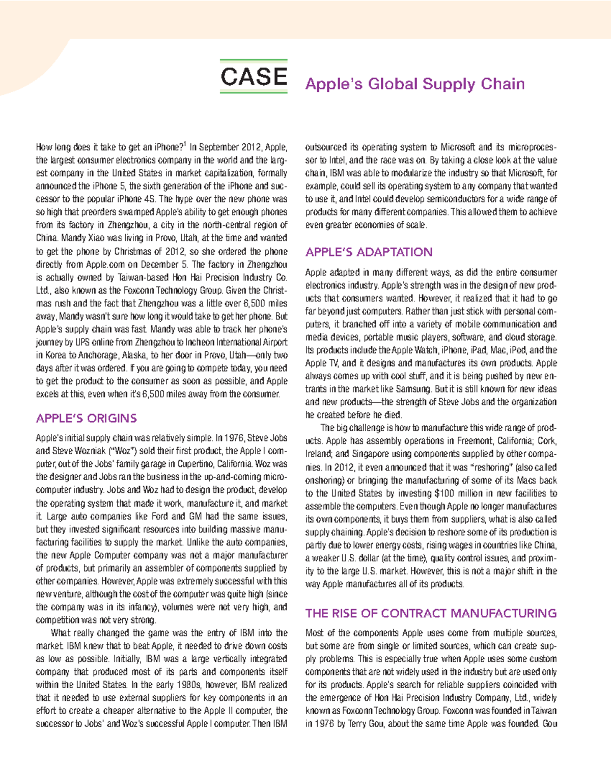 Apple's Global Supply Chain: An In-Depth Case Study - Studocu