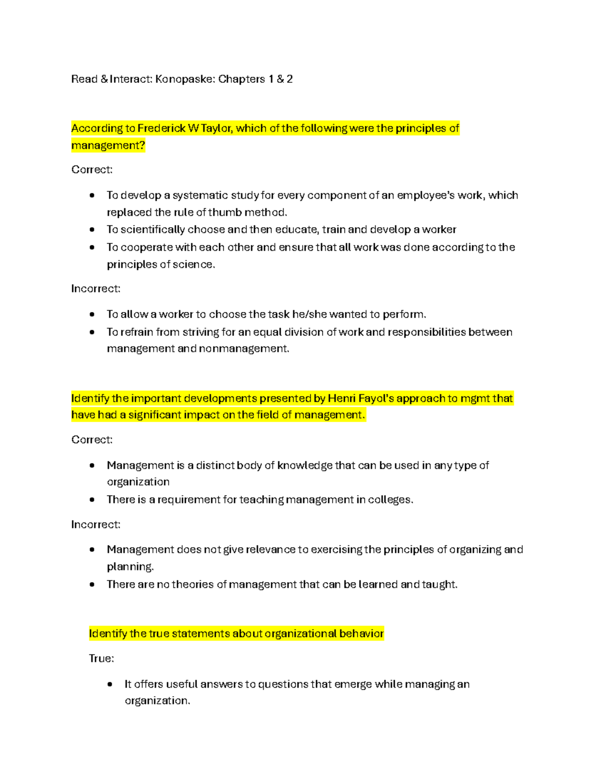 BUSI240 Chapter 1 & 2 Management Principles and Organizational Behavior ...