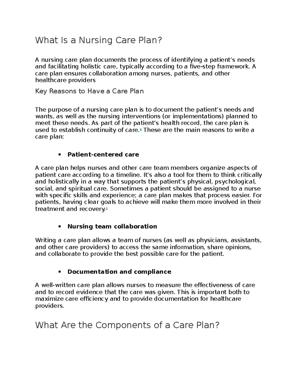 Nursing CARE PLAN Steps AND Explanation - What Is a Nursing Care Plan ...