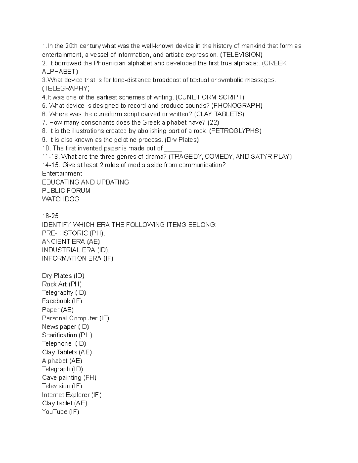 Quizzes Lecture - 1 the 20th century what was the well-known device in ...