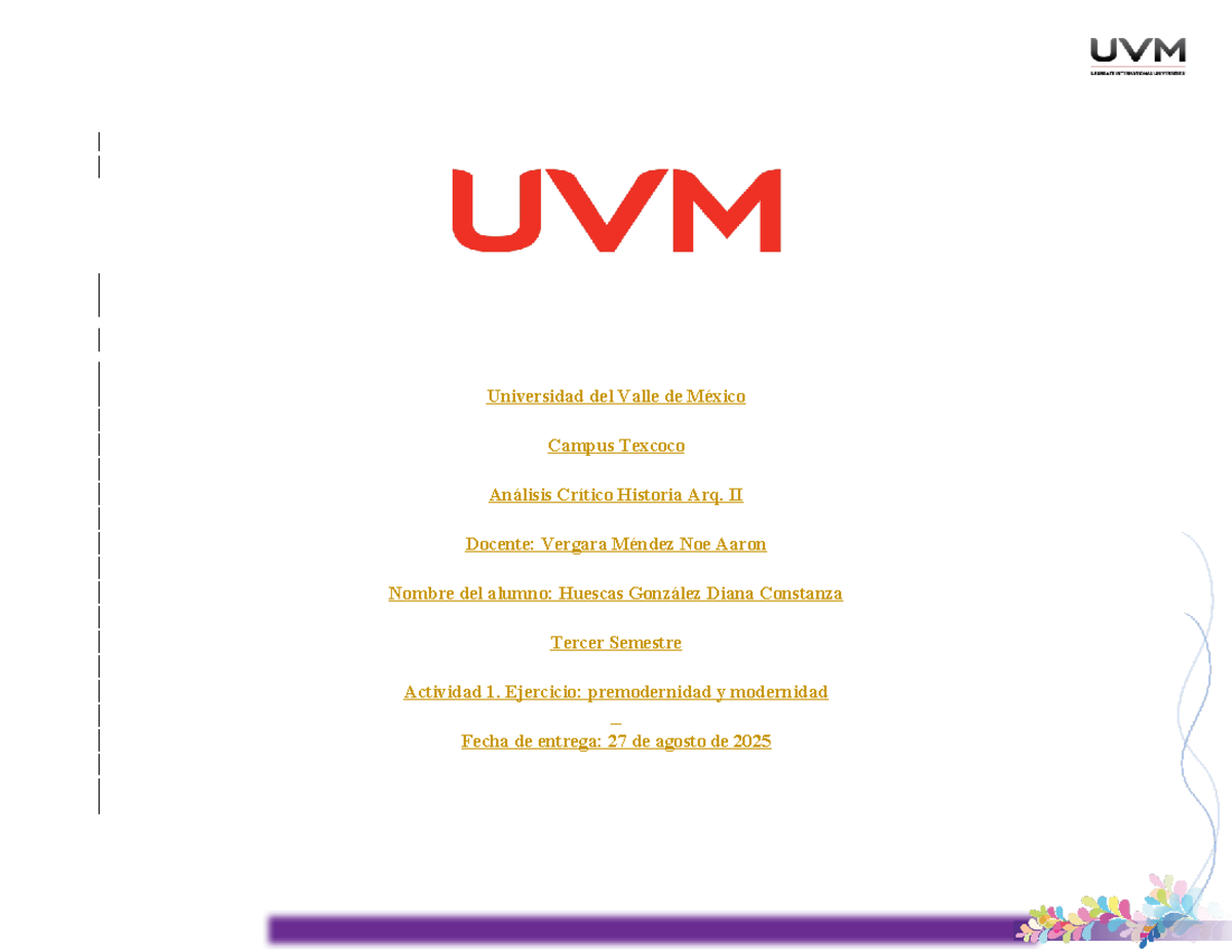 Análisis Crítico de la Modernidad y Premodernidad - Arq. II - Actividad ...