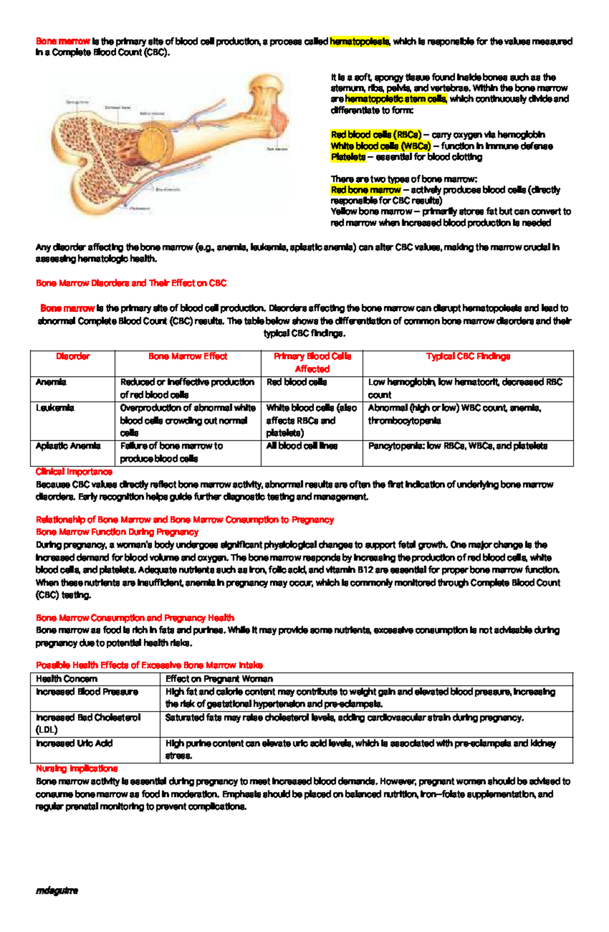 Pregnancy Effects on Lab Tests: CBC, Urinalysis, and More - Studocu