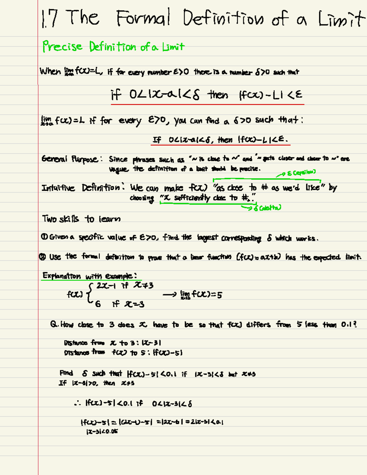 1.7 Formal Limit Definition: Understanding Epsilon-Delta Criterion ...