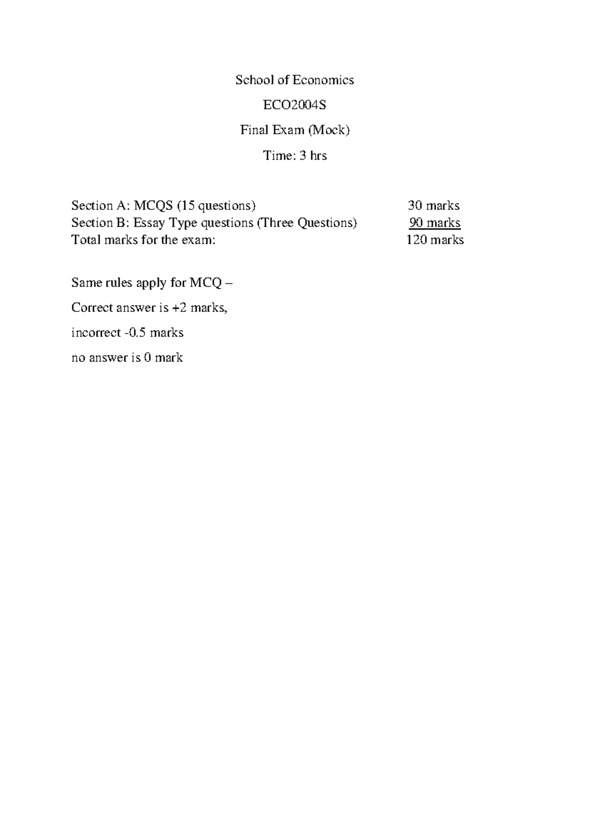ECO2004S Final Exam Mock Questions and Answers Guide - Studocu