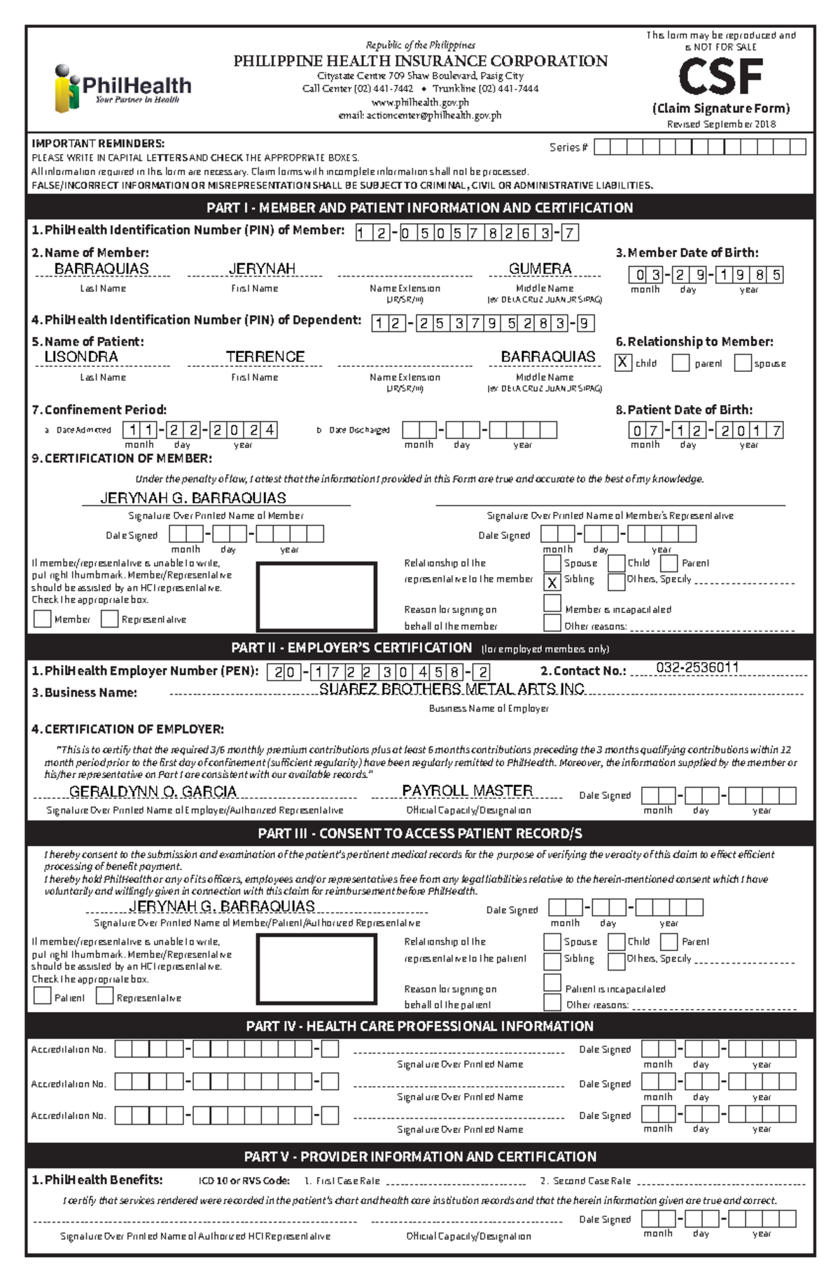 Claim Signature Form 2018 - Republic of the Philippines PHILIPPINE ...