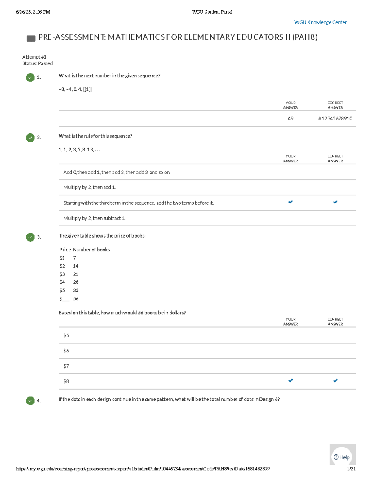 Math for Elementary Educators II Pre-Assessment - PRE-ASSESSMENT ...