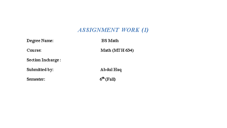 MTH 634 Assignment 1: Limit Points and Topology Solutions - Studocu