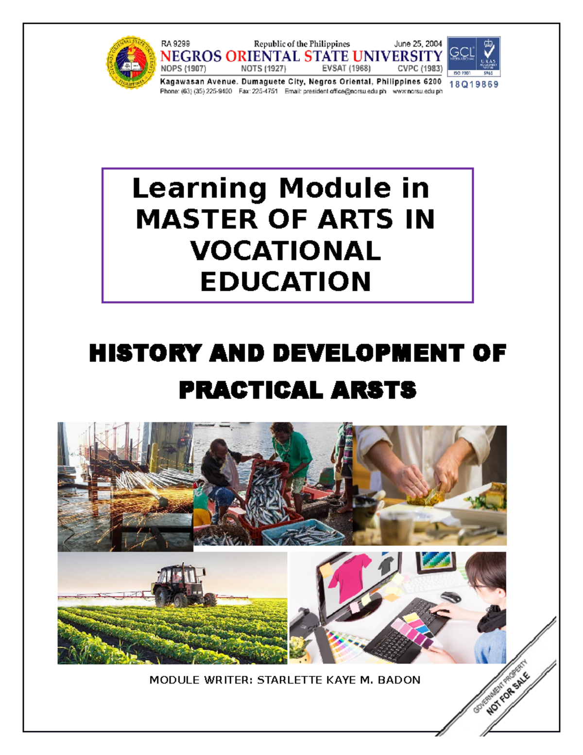 Chapter 1: History and Development of Practical Arts - Module-PRAC ARTS ...