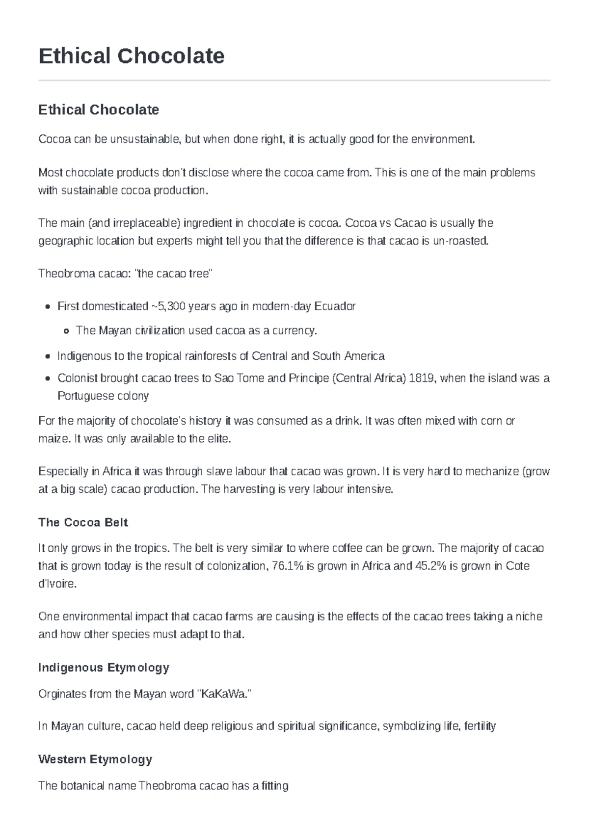 Ethical Chocolate: Sustainability and Social Impact of Cocoa Production ...