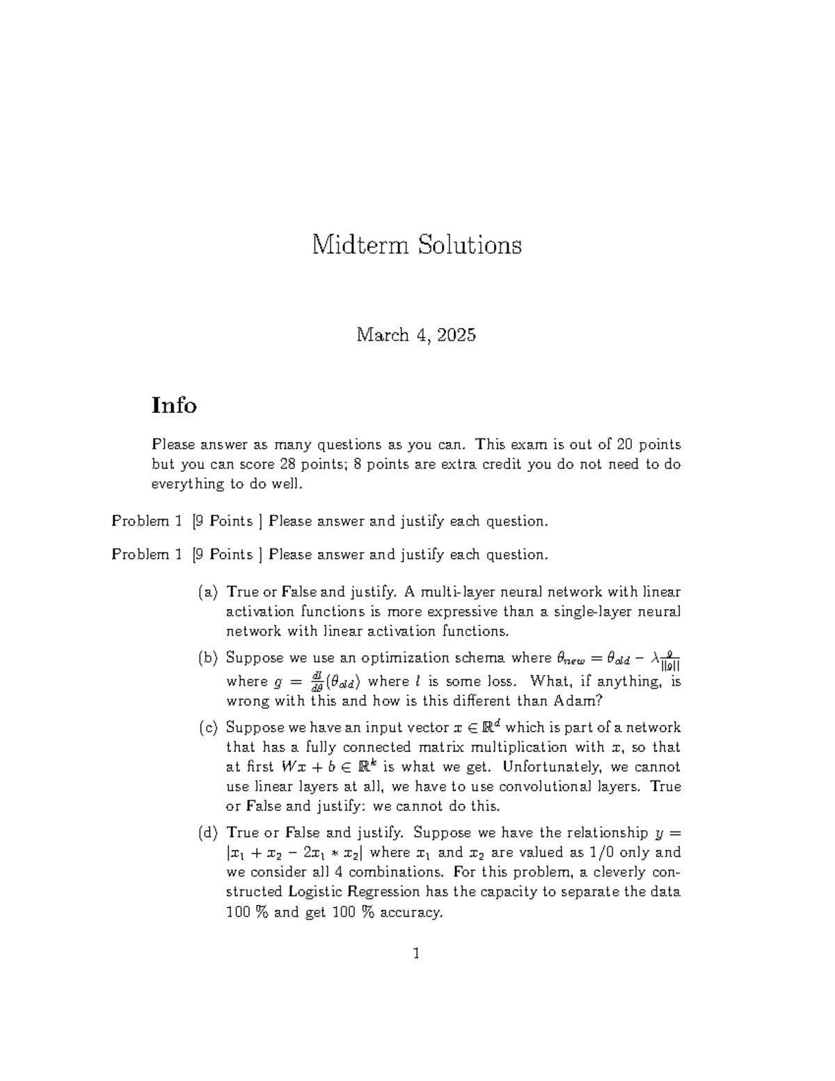 Midterm Solutions for Machine Learning - CS101 - Studocu