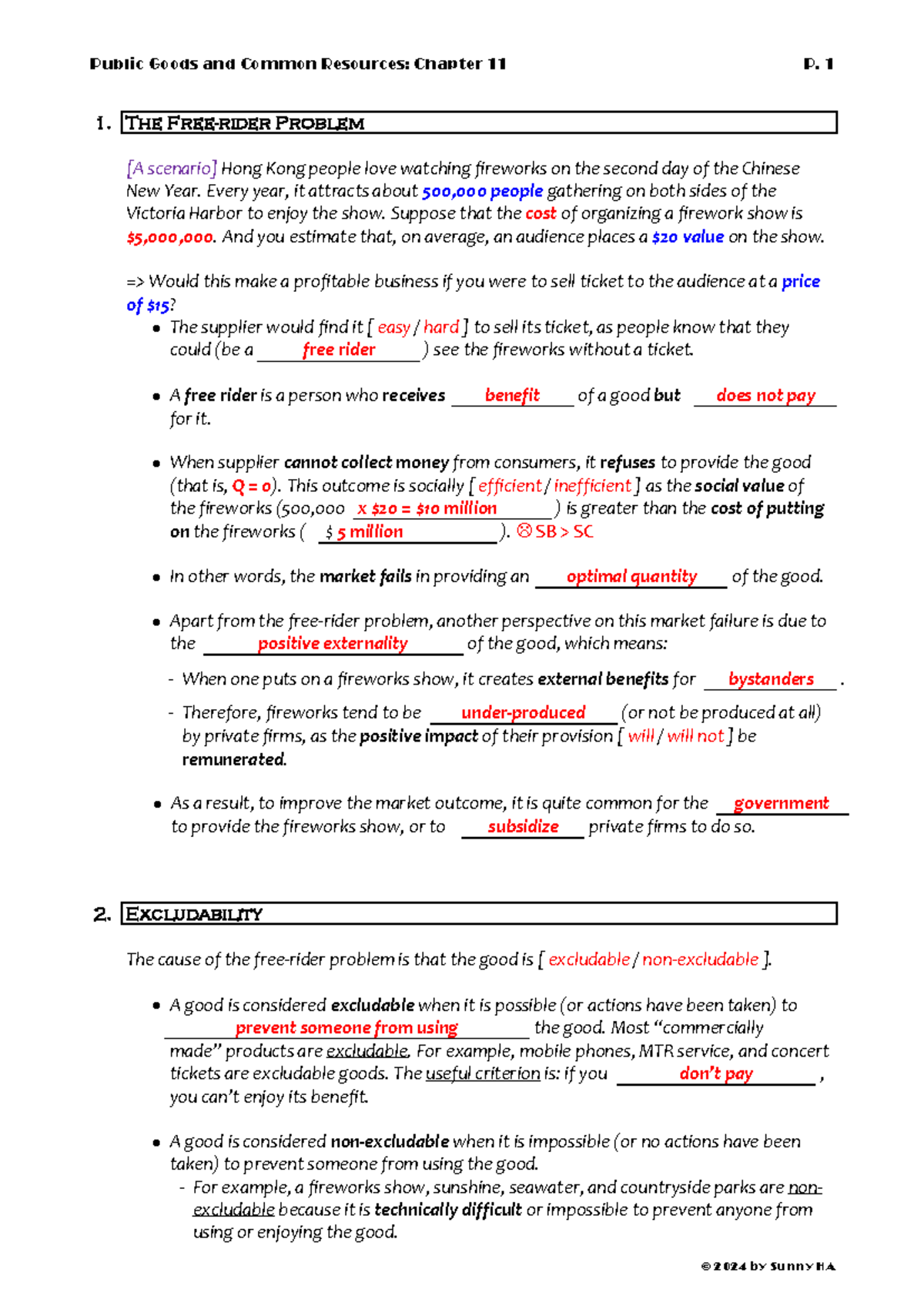 Public Goods and Common Resources: Microeconomics Chapter 11 Notes ...