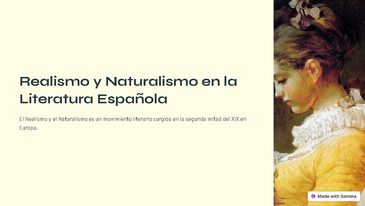 4o ESO Realismo y Naturalismo en la Literatura Espanola - Realismo y ...