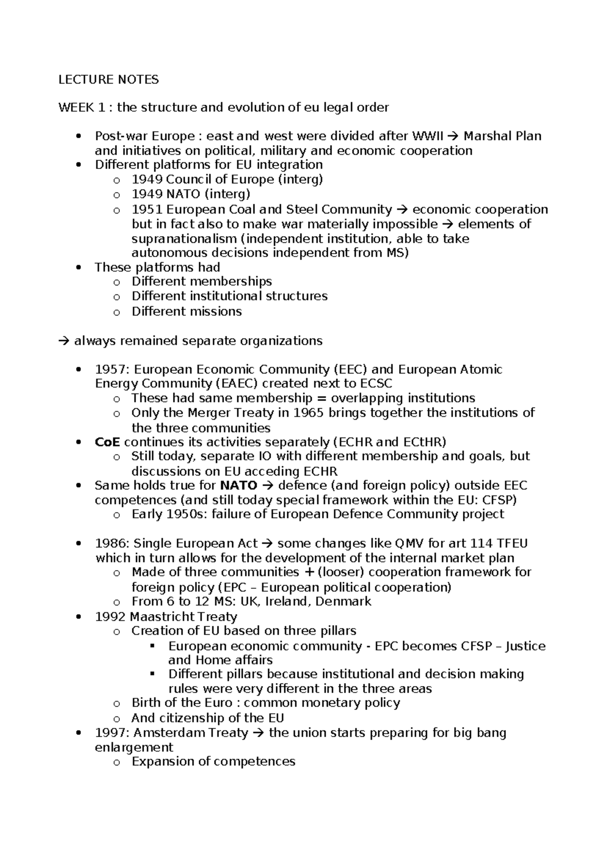LECTURE NOTES EU: Structure, Evolution, and Competences Overview ...