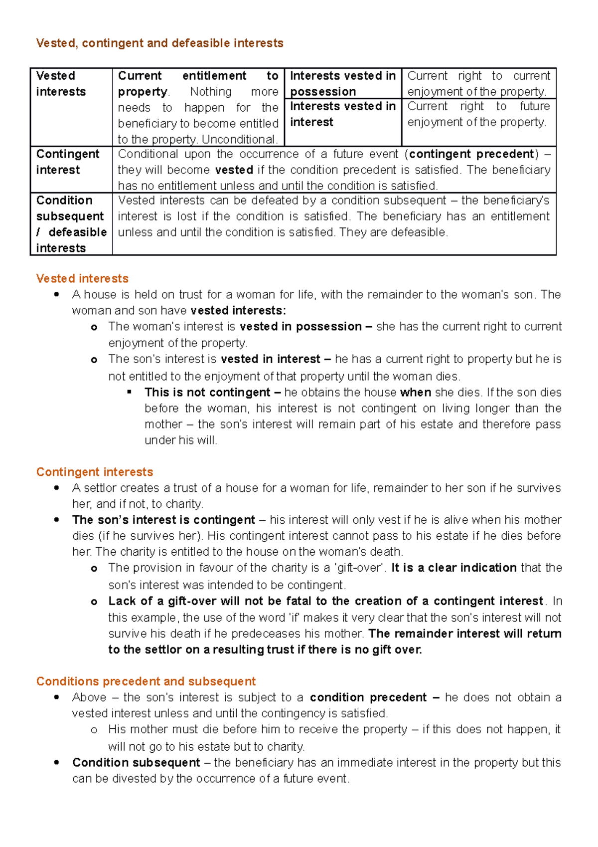 Legal Analysis of Vested and Contingent Interests: Saunders v Vautier ...