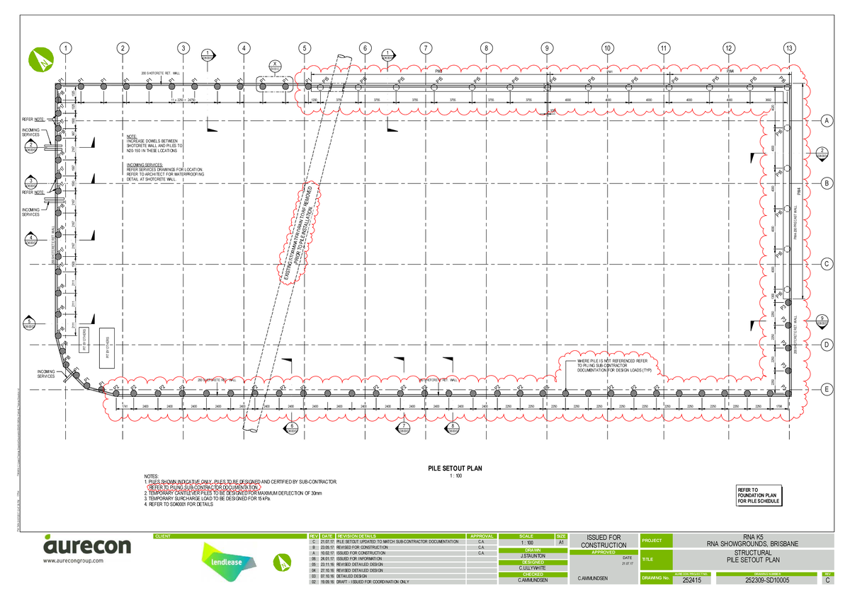SD60002 & SD60004 - Structural Pile Setout Plan (Rev C) - Studocu