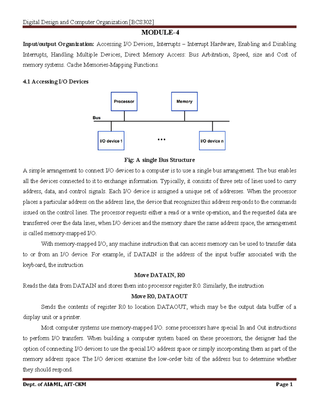 Digital Design and Computer Organization: Module 4 - Accessing Devices ...