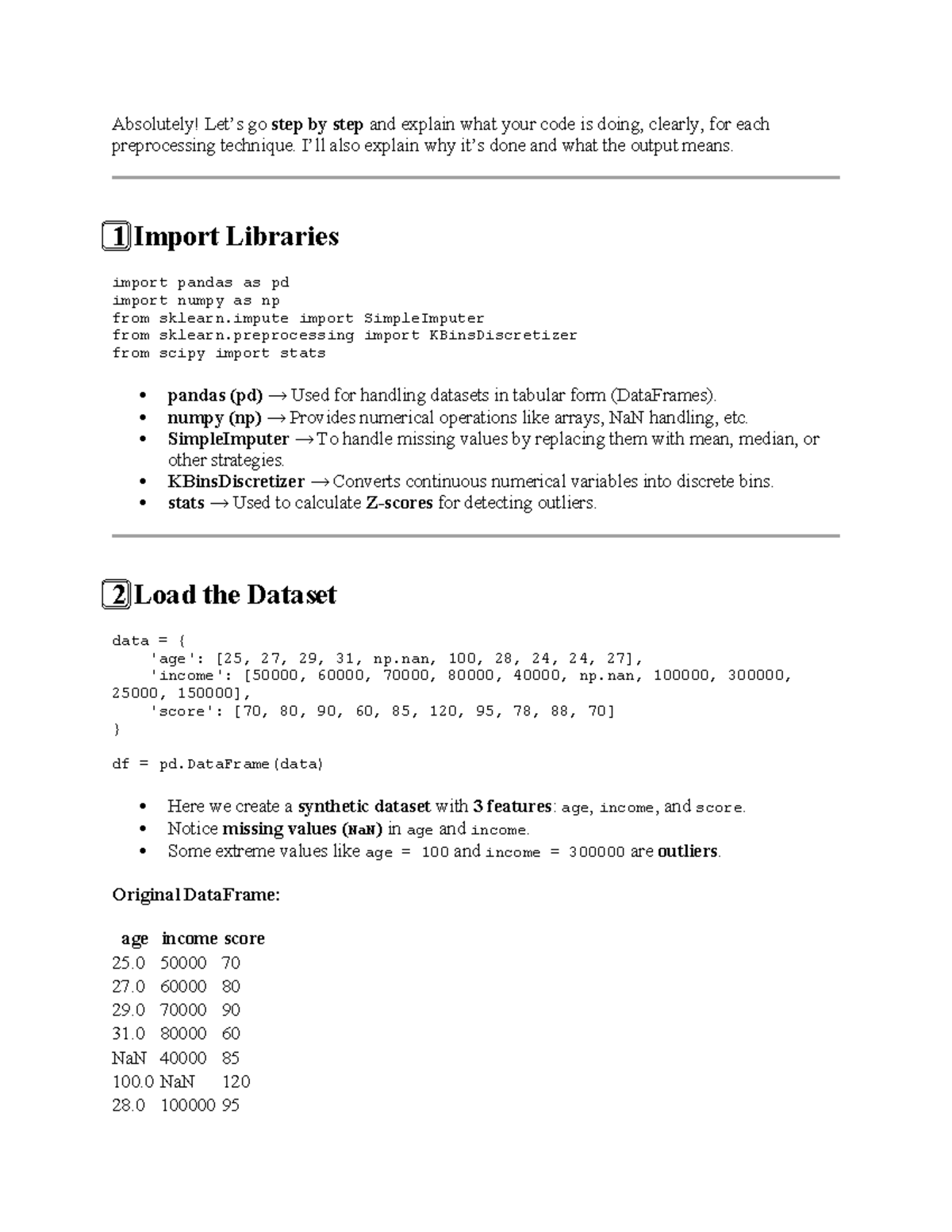 EXP-2: Step-by-Step Guide to Data Preprocessing Techniques - Studocu