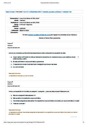 Cuestionario del módulo 5 Sarampion 1 Revisión del intento - Comenzado el miércoles, 24 de abril ...
