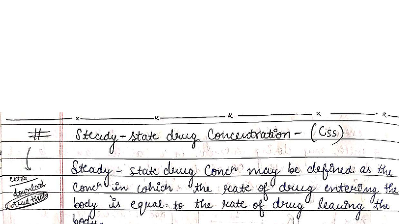 RXX Steady State Drug Concentration (Css) Explained - Studocu