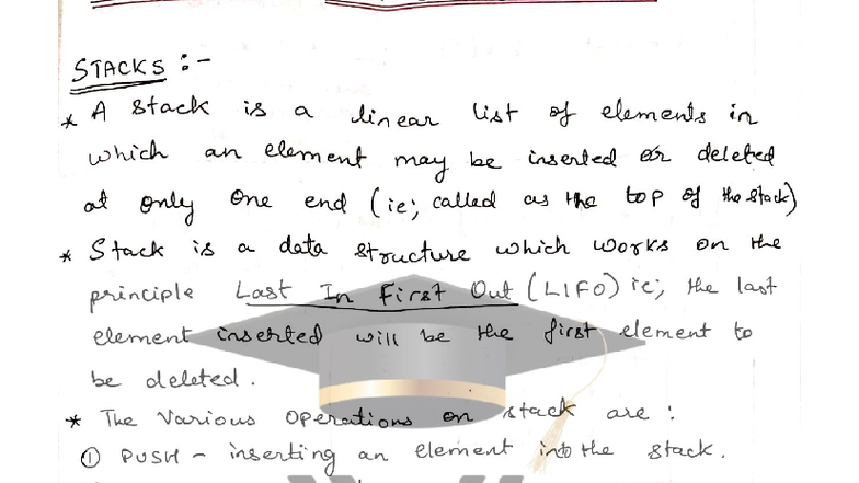 DSA Mod 2: Understanding Stacks and Queues in Data Structures - Studocu