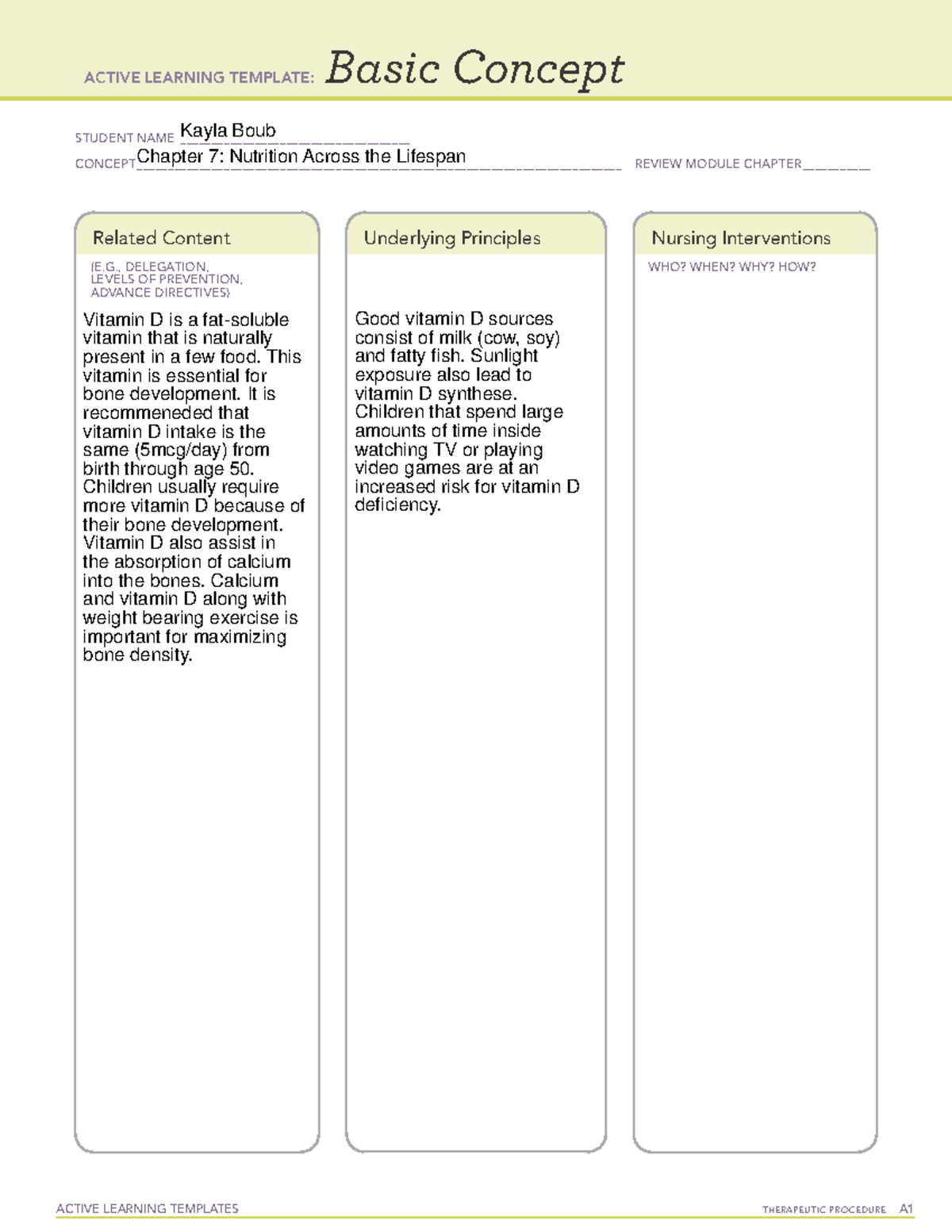 Active Learning Template: Chapter 7 - Nutrition Across the Lifespan ...