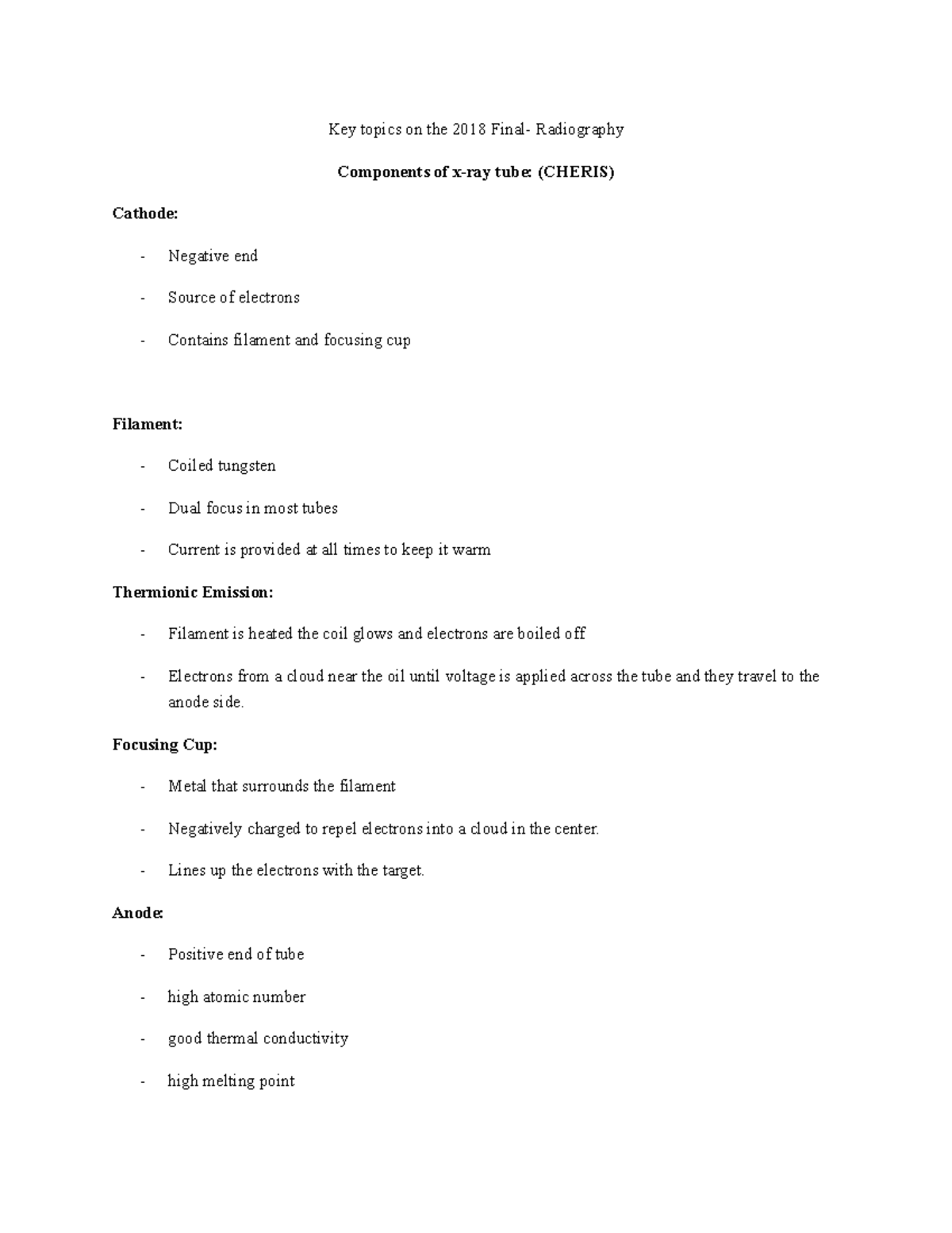 Radiology+Final+Study+Guide+Group - Key topics on the 2018 Final ...
