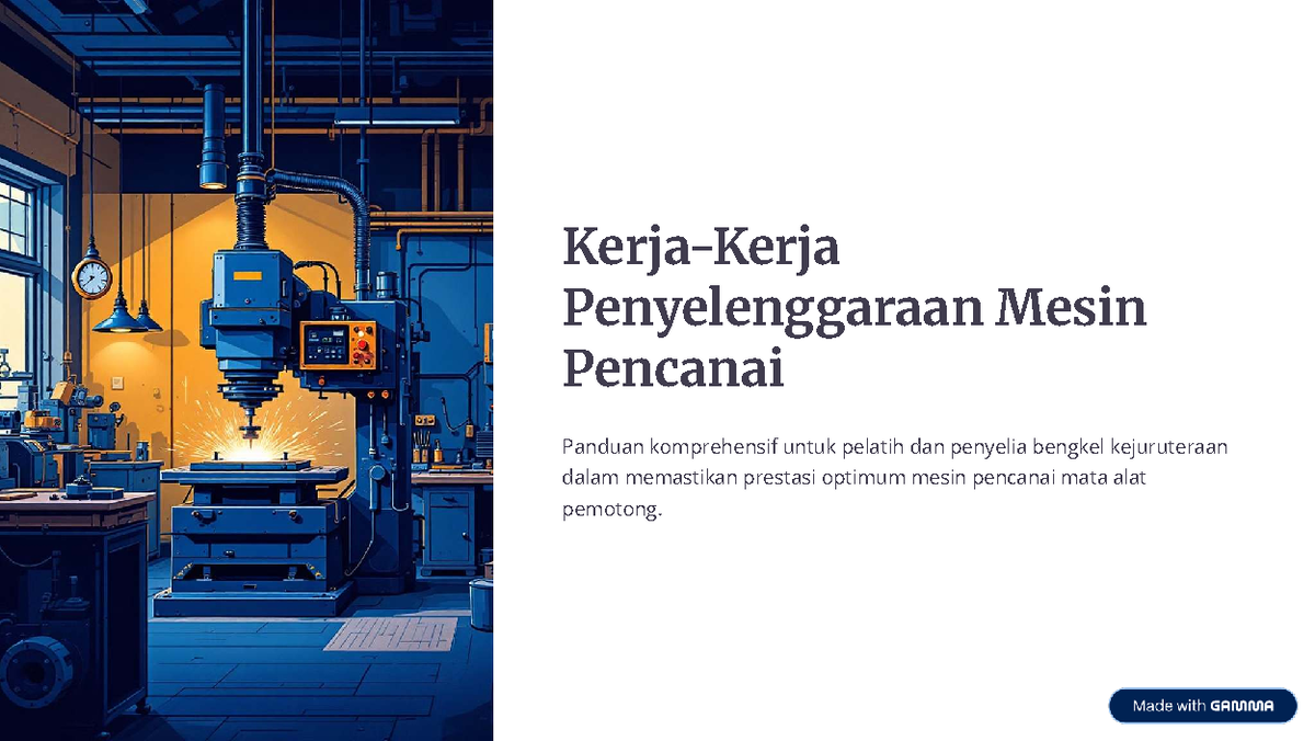 Penyelenggaraan Mesin Pencanai: Panduan untuk Pelatih & Penyelia - Studocu