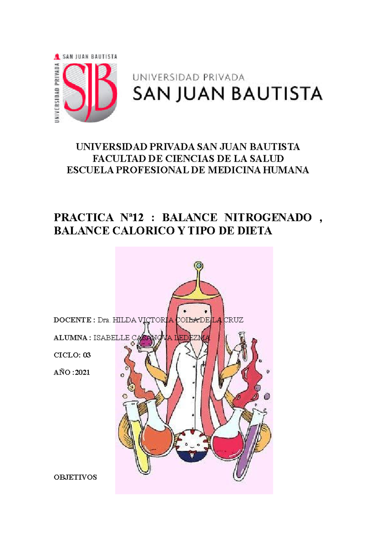 PRACTICA Nª12 : BALANCE NITROGENADO , BALANCE CALORICO Y TIPO DE DIETA ...