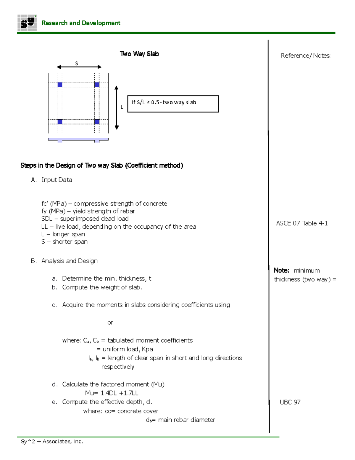 12. Two-way Slab Design - Two Way Slab Steps in the Design of Two way Slab (Coefficient method ...