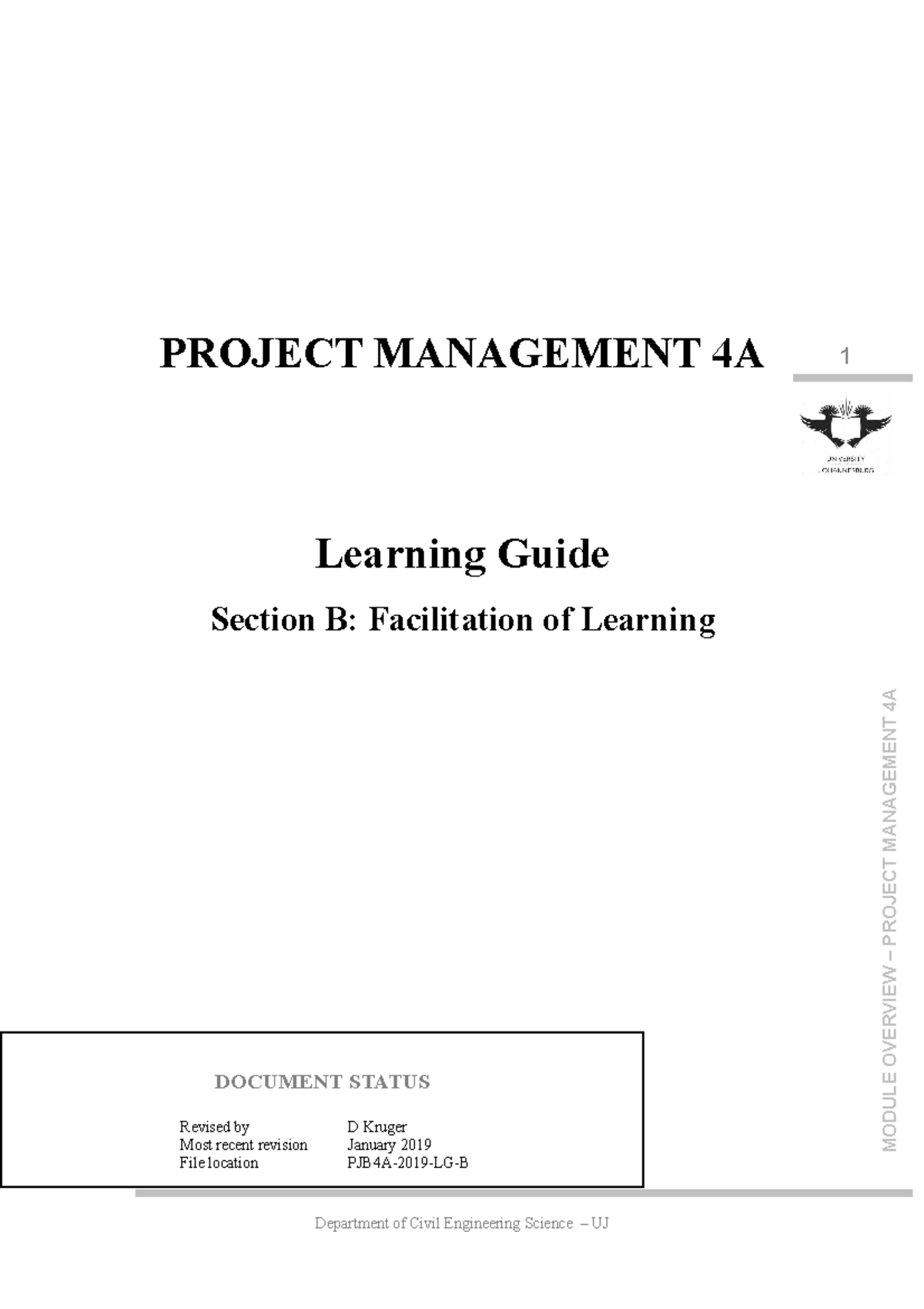 PJB4A-2019-LG-B Project Management 4A Semi-Final Learning Guide - Studocu