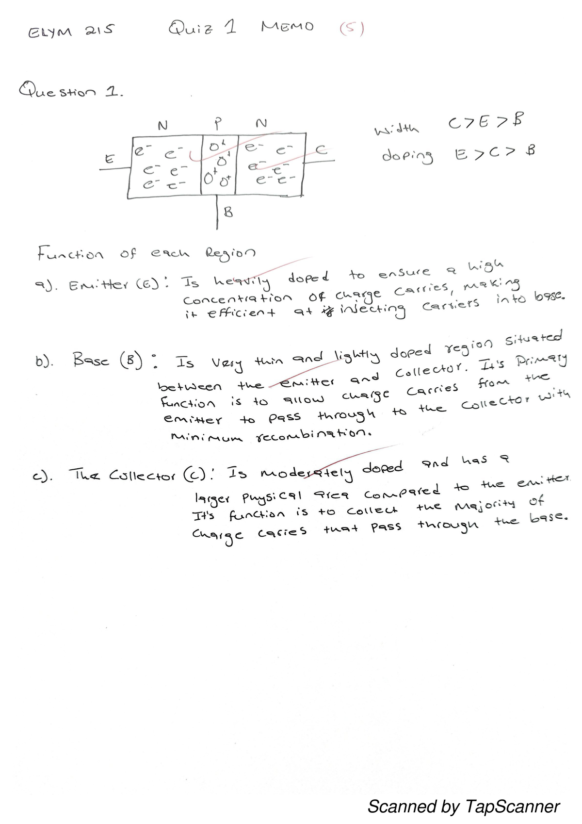 Quiz 1 Solutions for ELYM 215: Transistor Regions and Functions - Studocu